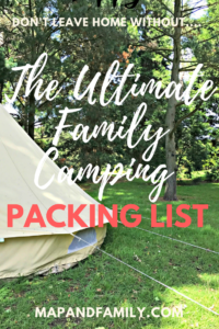 The ultimate camping list for a family trip - free printable - Map & Family